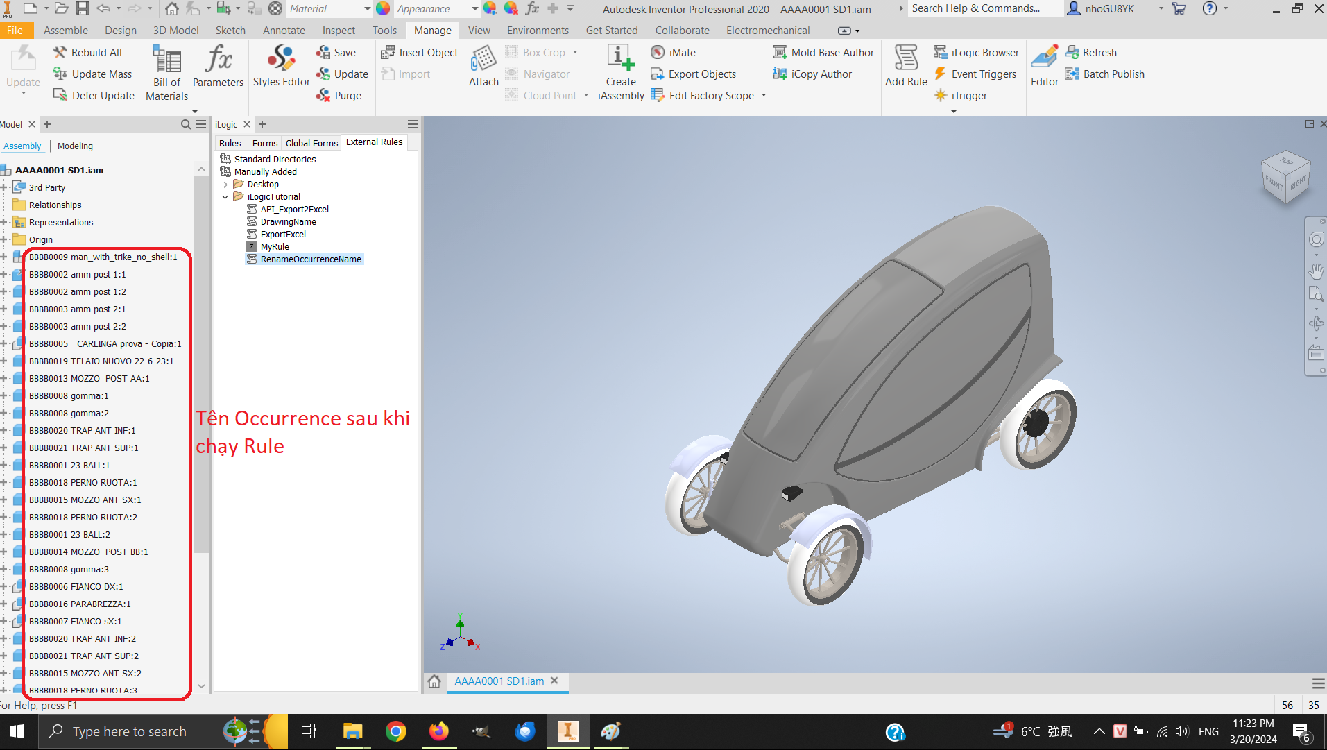 Autodesk Inventor: Rule Cập Nhật Lại Tên Occurrence Trong Assembly – z-log.net