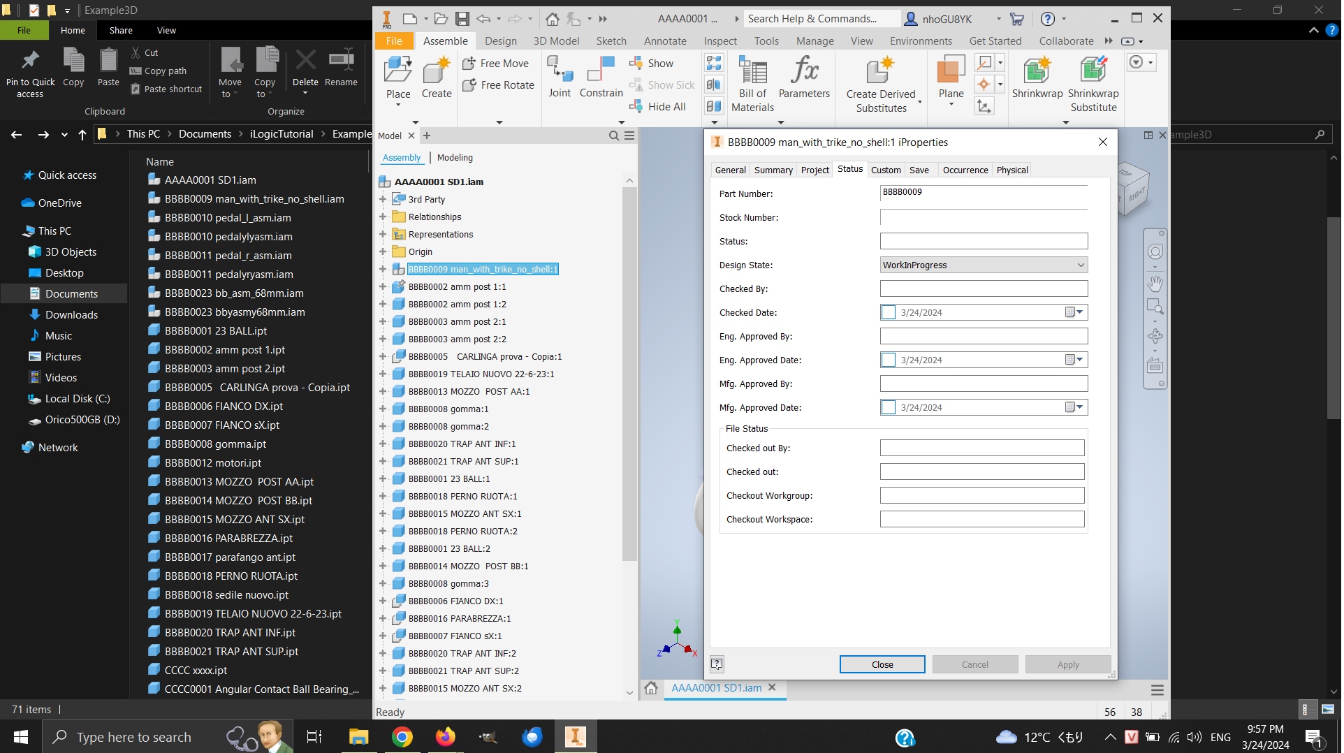 Autodesk Inventor: Cập Nhật Part Number và Part Name Cho Tất Cả Part và SubAssambly Dựa Vào Tên ...